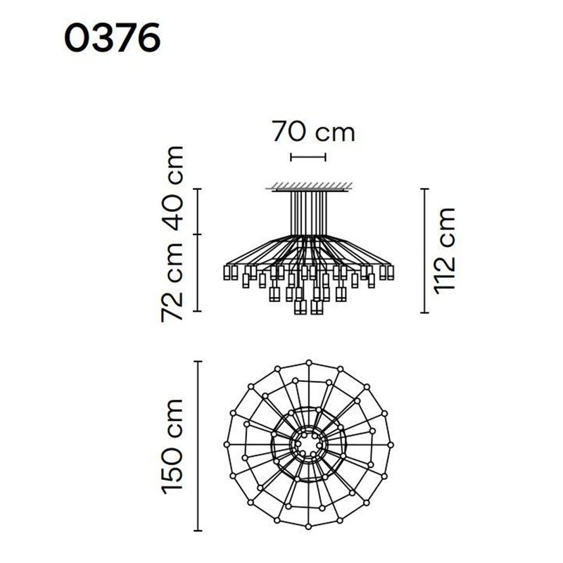 Buy Vibia Wireflow Chandelier 112 - 0376 suspension lamp online with ...