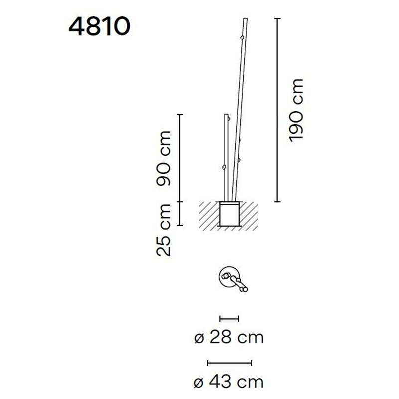 Buy Vibia Bamboo Double 190 Recessed - 4810 garden lamp online with ...