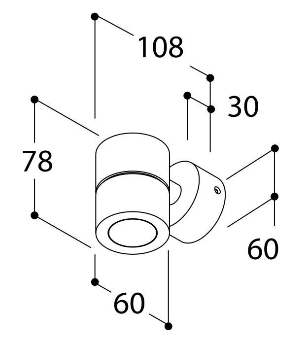 Buy TAL HEKOWA 50 LUXEON M SPOT WC wall lamp online with professional ...