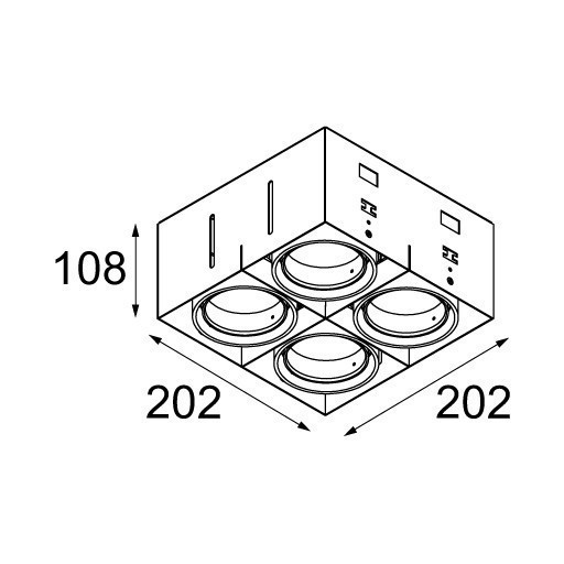 Buy Modular Mini multiple trimless for smartrings 4x LED GE Recessed lamp online with ...