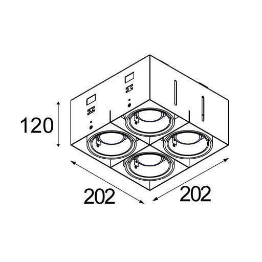 Buy Modular Mini multiple trimless 4x GU10 Recessed lamp online with professional support.