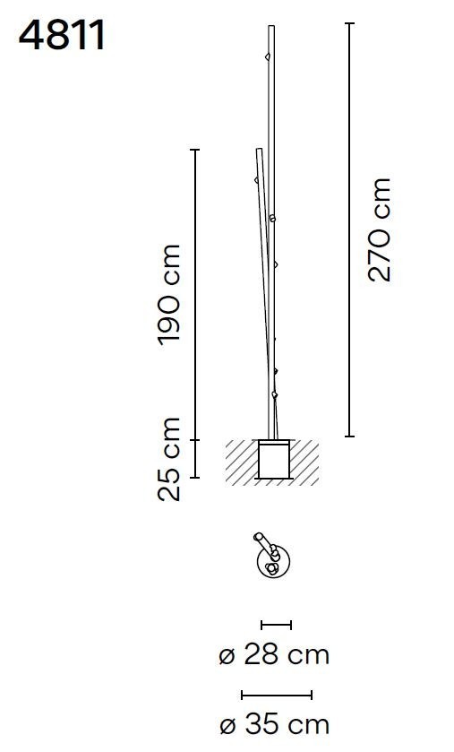 Buy Vibia Bamboo Double 270 Recessed - 4811 garden lamp online with ...
