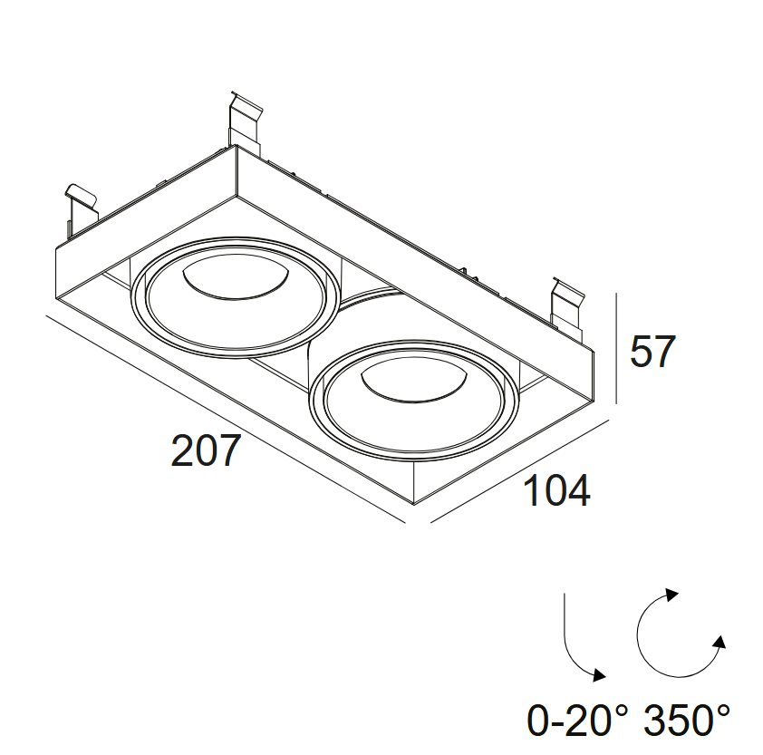 Delta Light Minigrid In Trimless 2 recessed spot